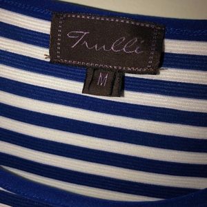 Trulli | Dresses | Trulli Royal Blue White Striped Fit And Flare | Poshmark